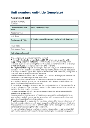 Unit-02 Networking - BTEC LEARNER ASSESSMENT SUBMISSION AND DECLARATION When submitting evidence ...