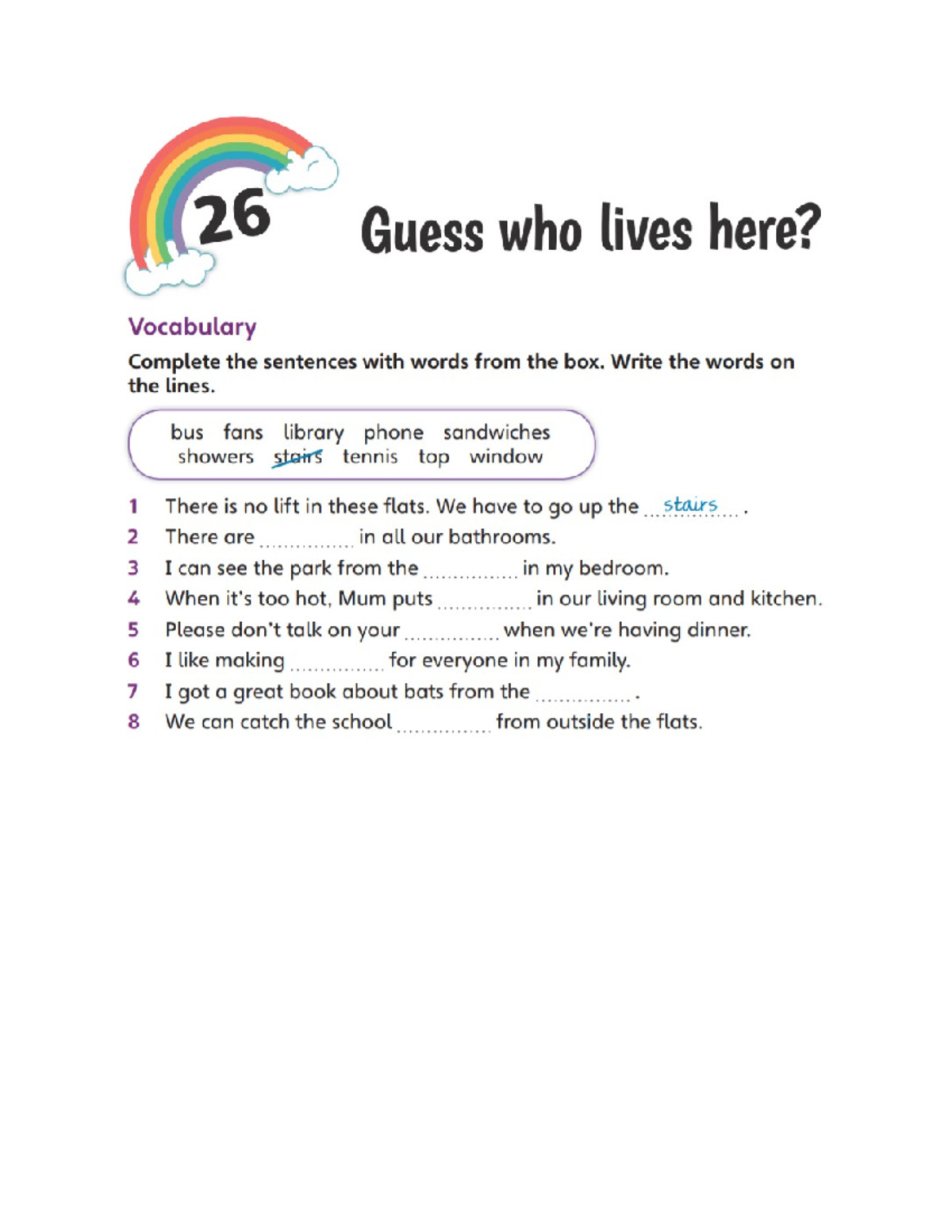 Unit 26 - Guess who live here - 26 Guess who lives here? Vocabulary ...