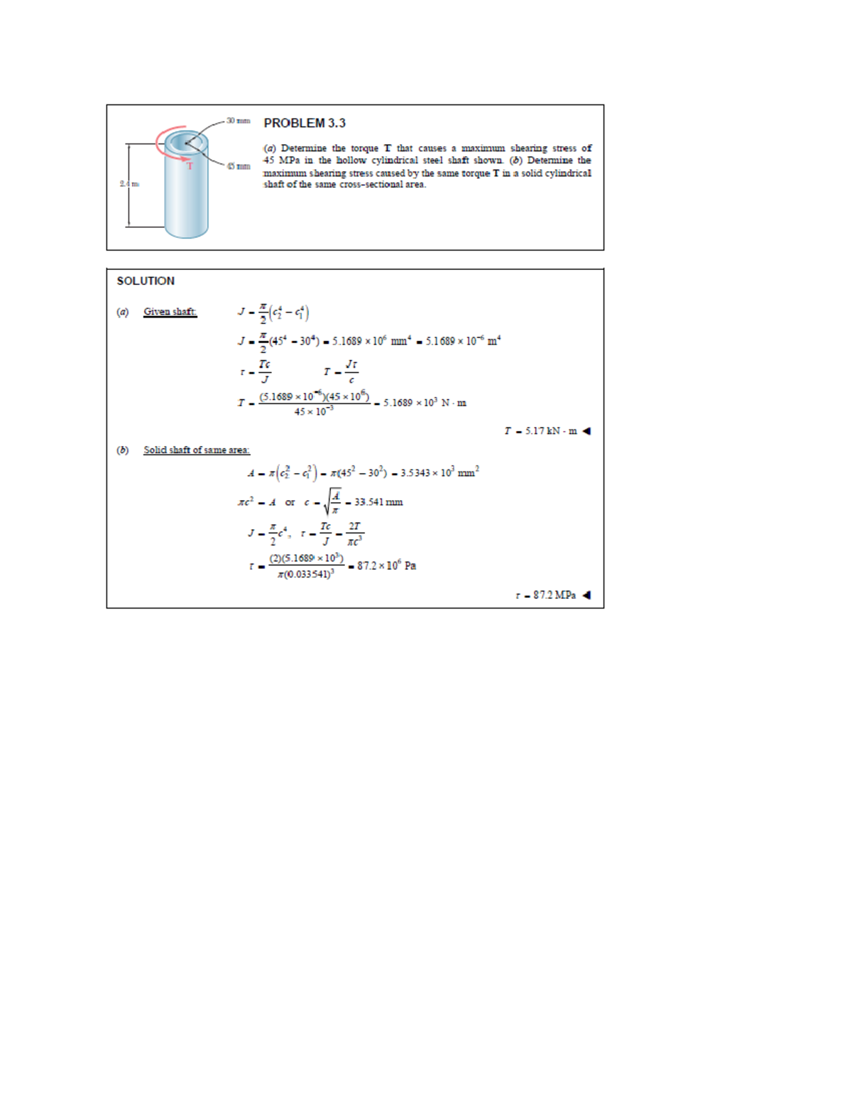 Chapter 3 - PROBLEM 3 T J moi m SOLUTION J 5 H 5 1 m4 T J c d a I 1T 2 J .313 (215 :1: _ I11! Pa ...