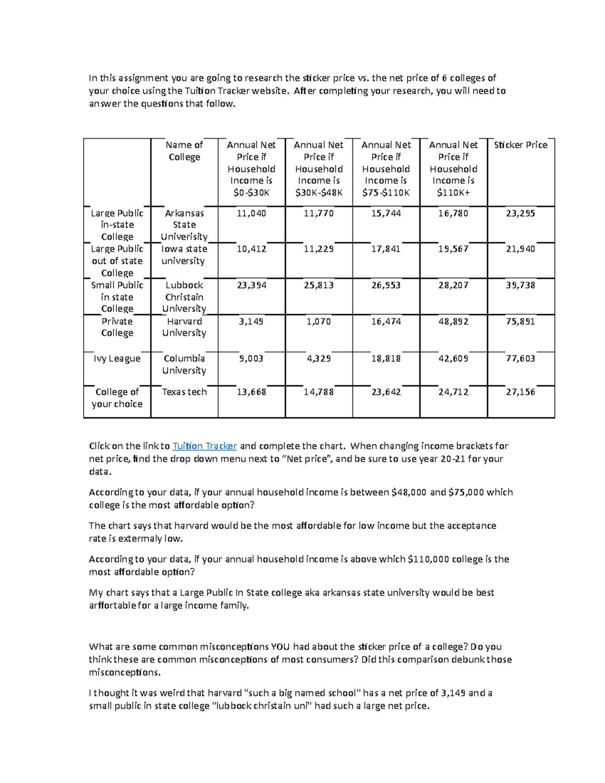 Planning for the cost of college - In this assignment you are going to ...