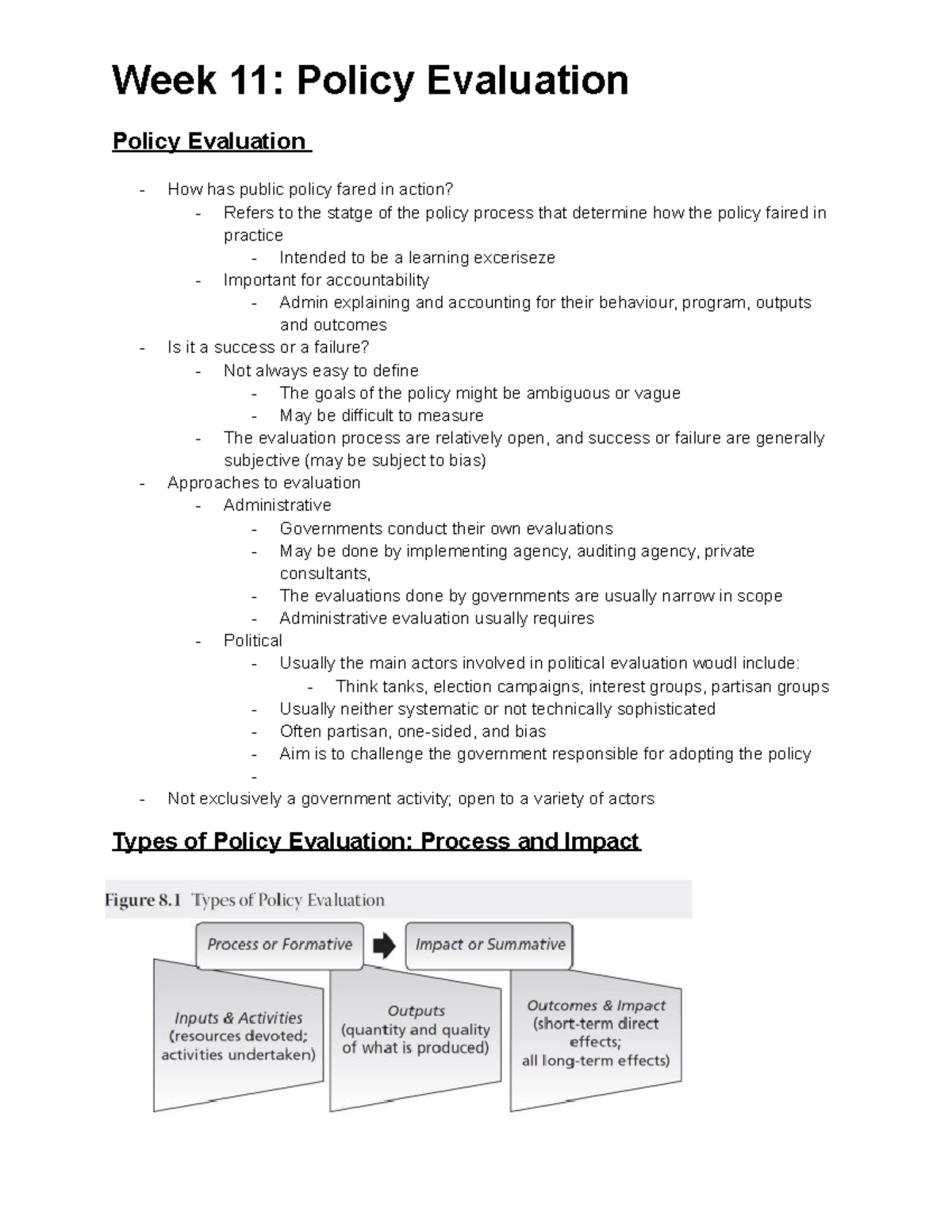 Week 11 Policy Evaluation - Week 11: Policy Evaluation Policy ...