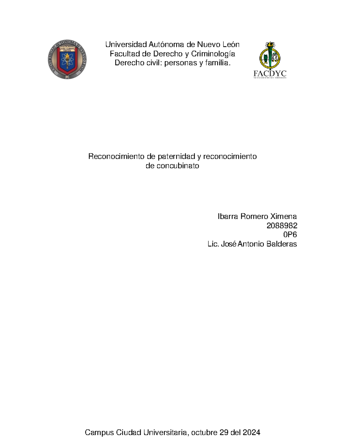 Ibarra Romero Ximena Reconocimiento de paternidad y reconocimiento de ...