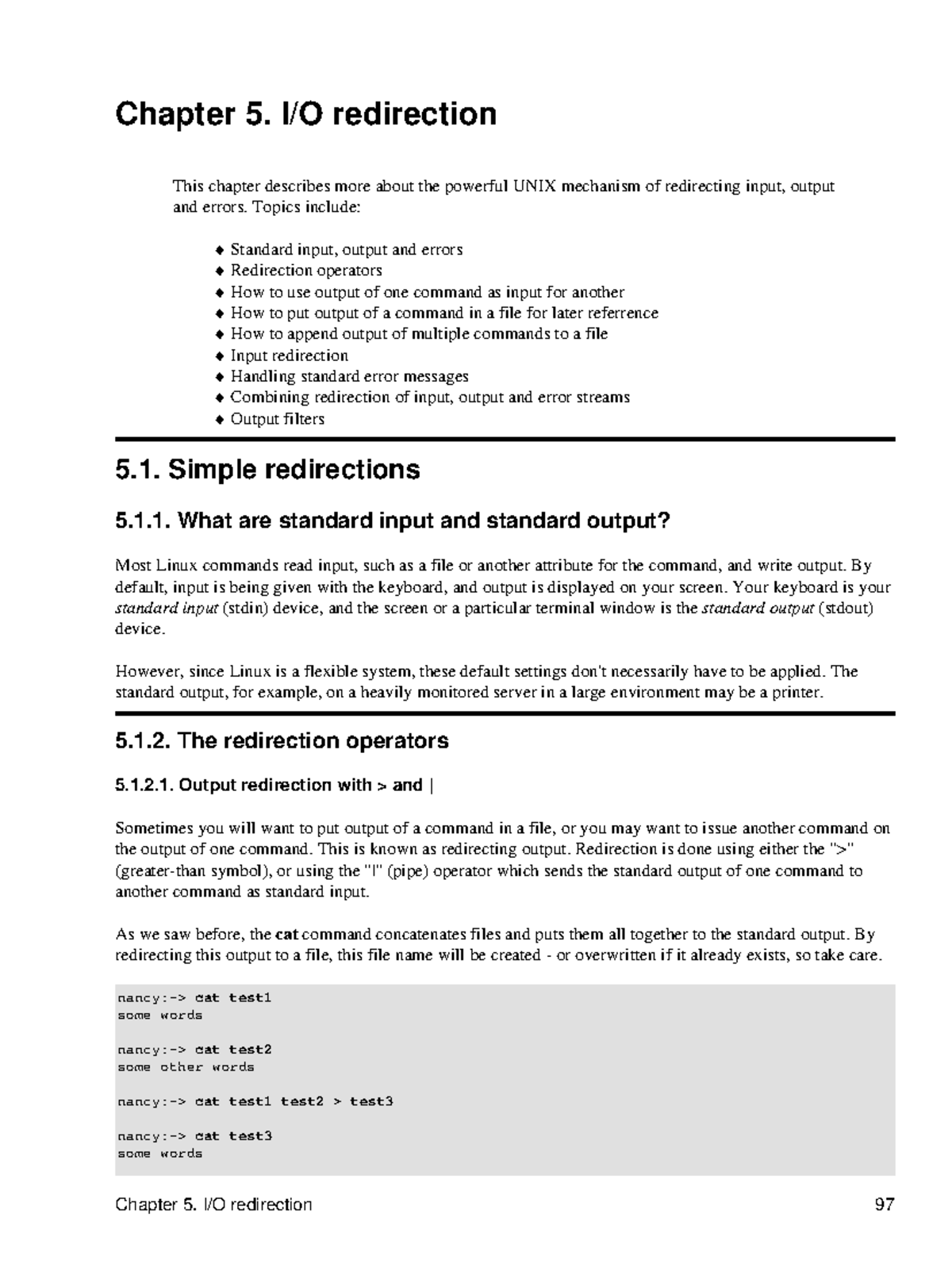 Linux Chapter 5 - Suny - Chapter 5. I/O redirection This chapter describes more about the ...