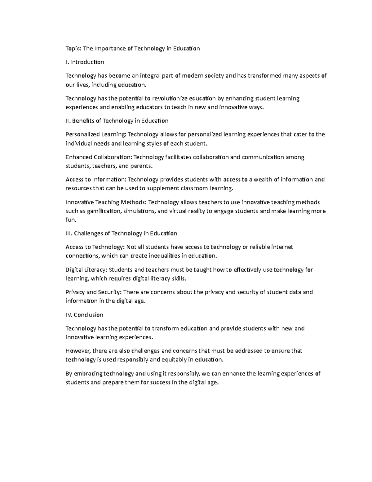 The Importance of Technology in Education - Introduction Technology has ...