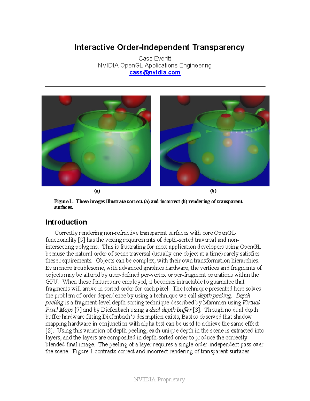 Transparency - trans - Interactive Order-Independent Transparency Cass Everitt NVIDIA OpenGL ...