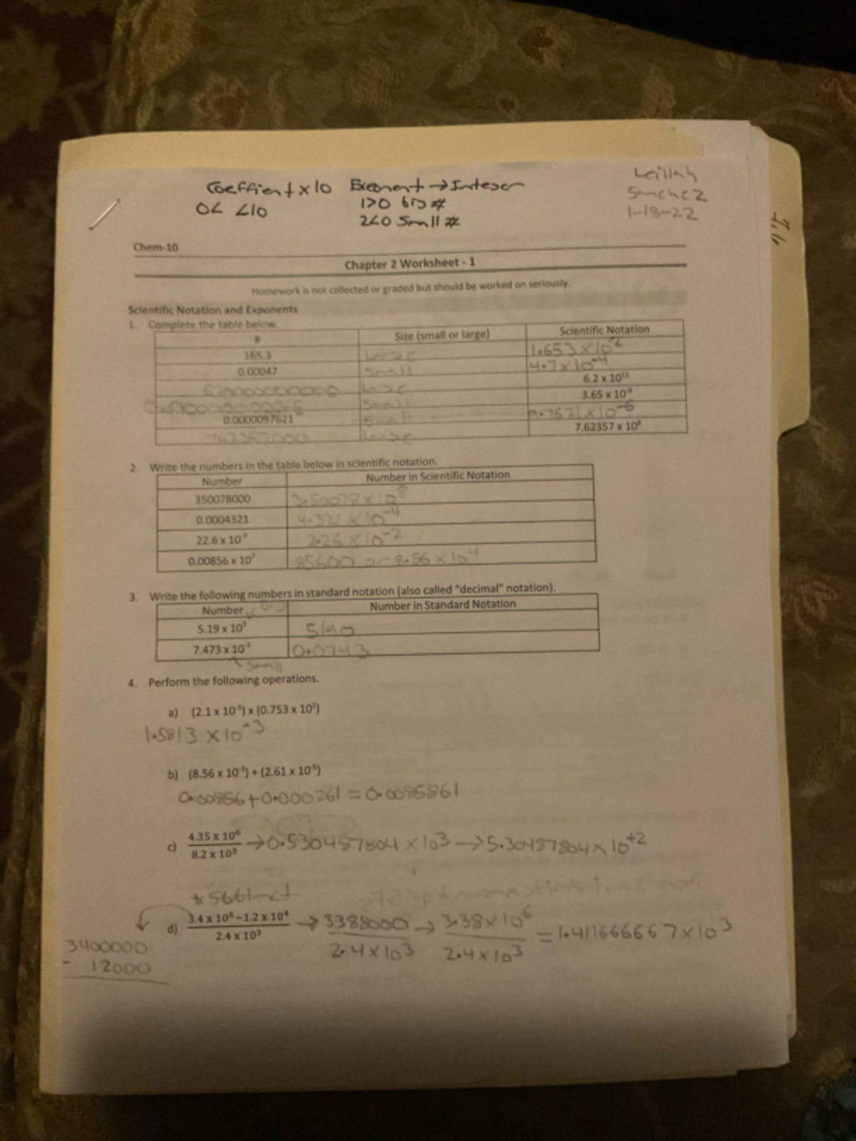 Image 2 - Convert between standard and scientific notation, and solve ...
