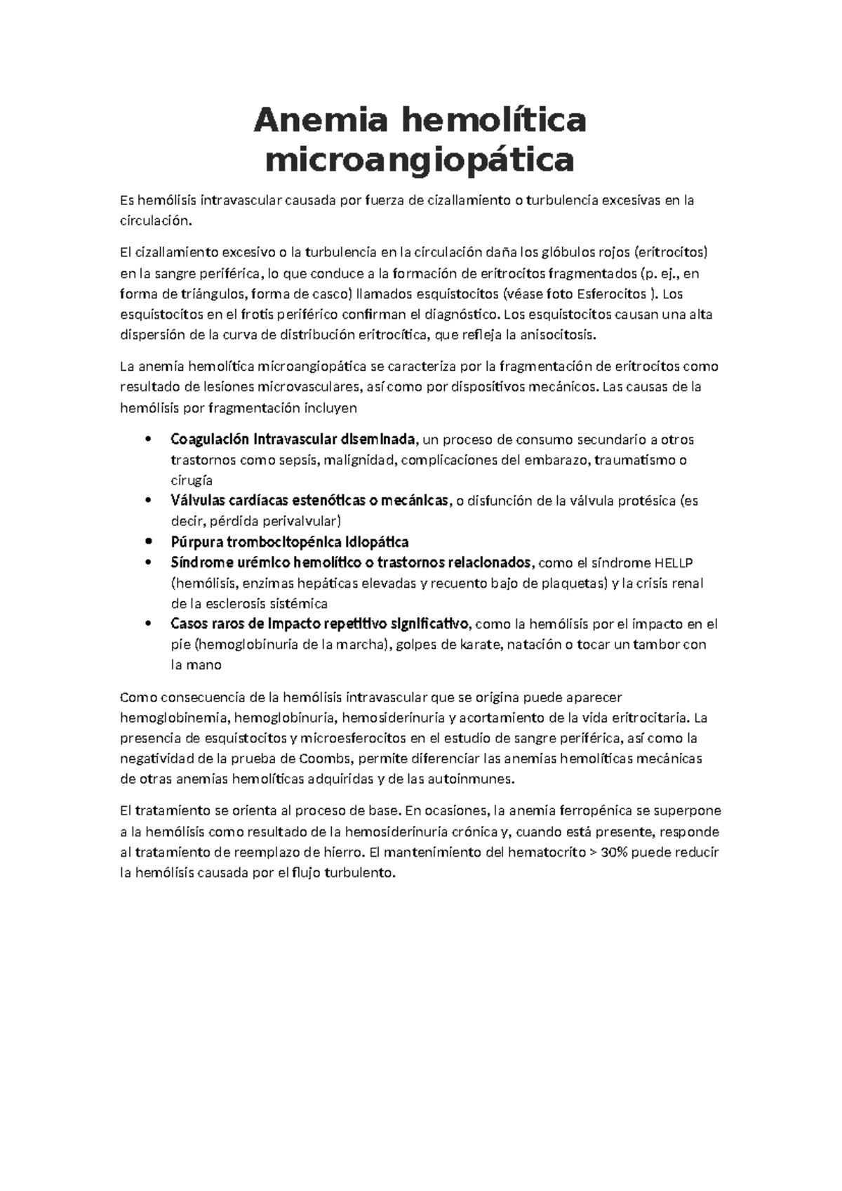 Anemia hemolítica microangiopática - Anemia hemolítica microangiopática ...