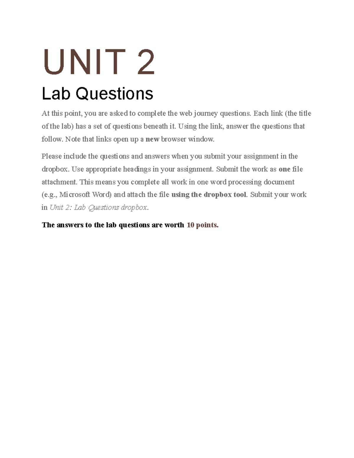 Unit 2 Lab Questions - I love this course so much! - UNIT 2 Lab ...