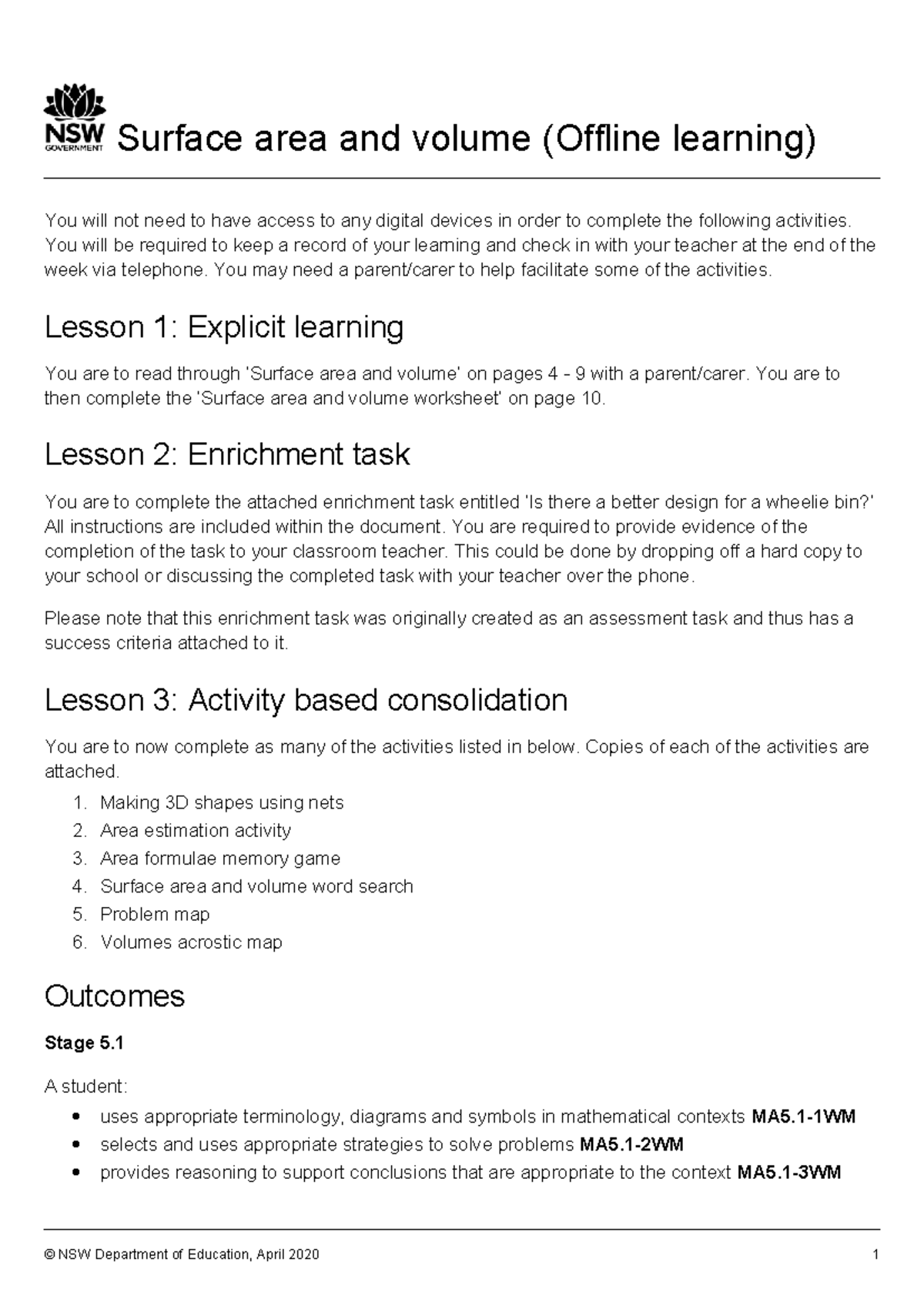 Mathematics s5 sample offline designing a wheelie bin rl - Surface area ...