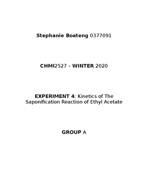 Lab 9 me Pchem - InClass work/assignments/labs - Experiment # 9 Determination of the heat ...