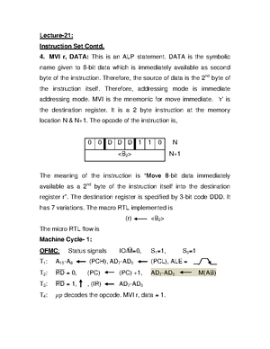 Computer organization and microprocessor architecture - Lecture- MICROPROCESSOR INSTRUCTIONN SET ...