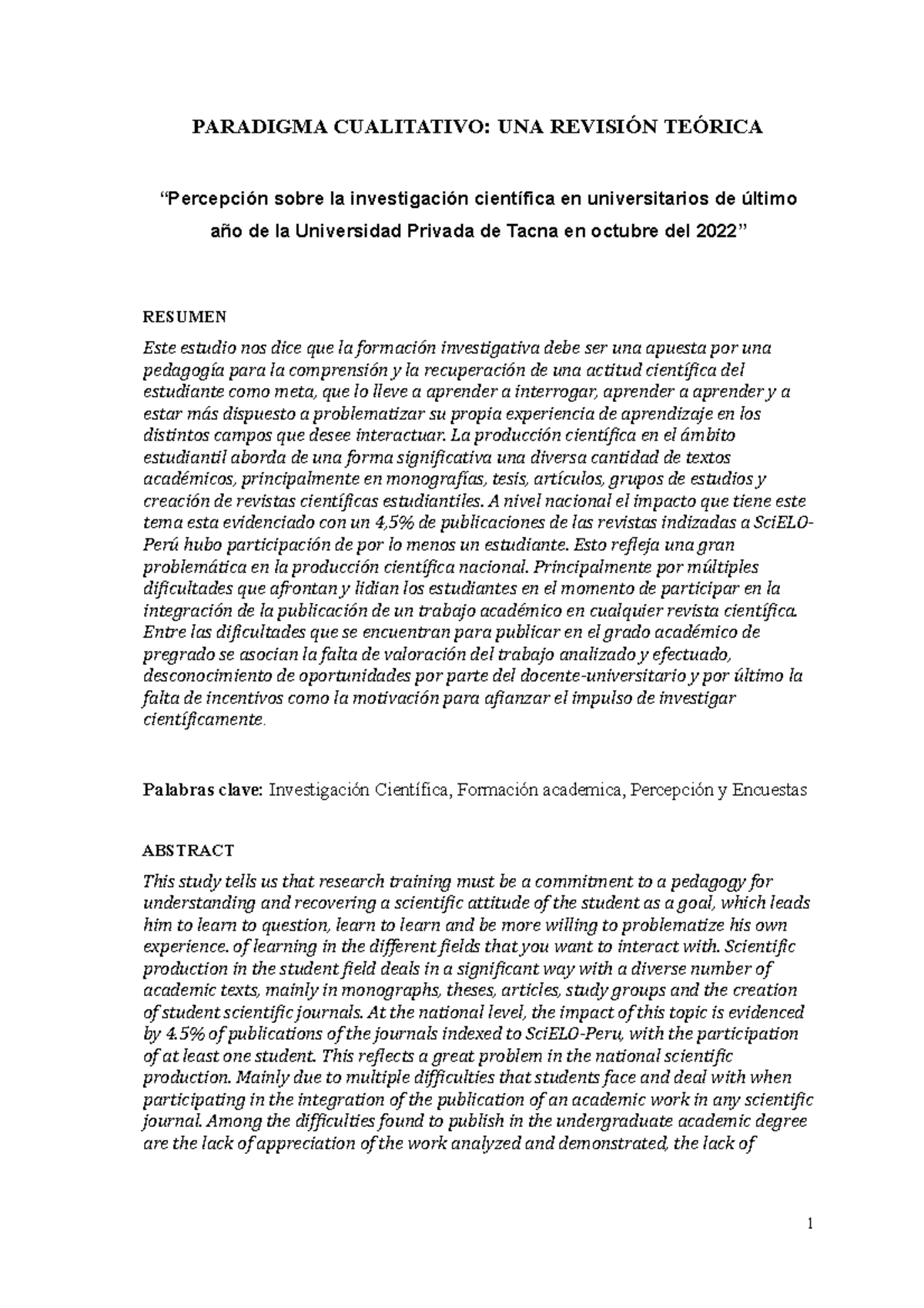 Paradigma Interpretativo - PARADIGMA CUALITATIVO: UNA REVISIÓN TEÓRICA ...