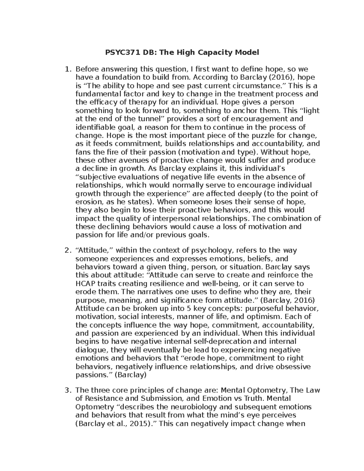 PSYC371 HCAP DB Post - An example response to the HCAP Discussion Board ...