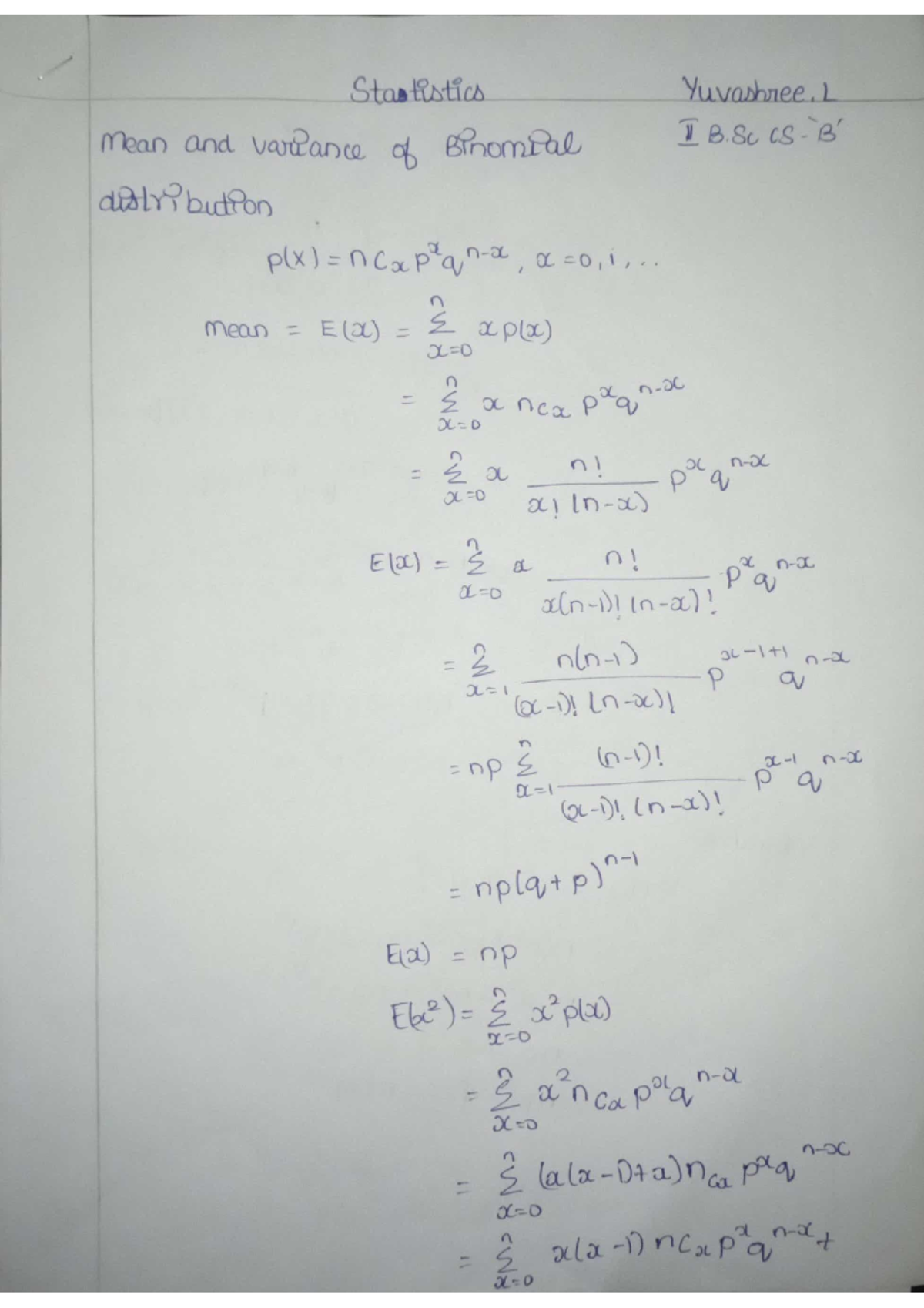 Binomial - computer science - Studocu