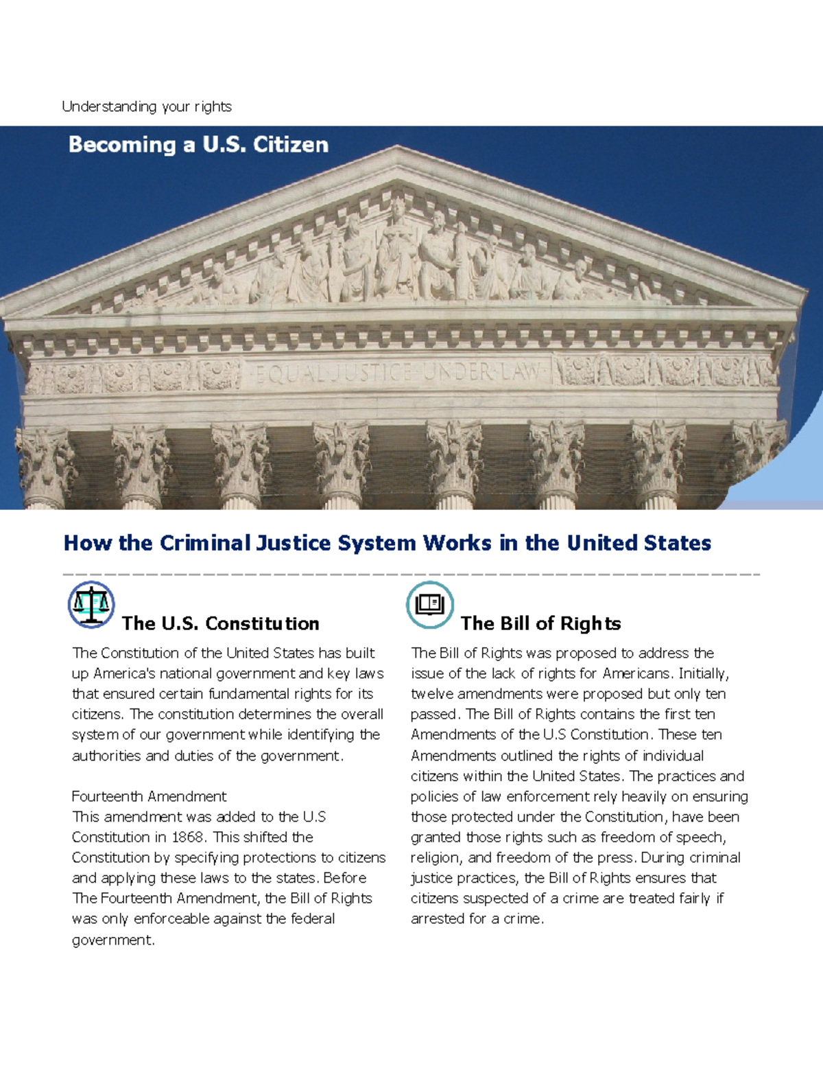 CJ 112 Project One Template - Understanding your rights How the ...