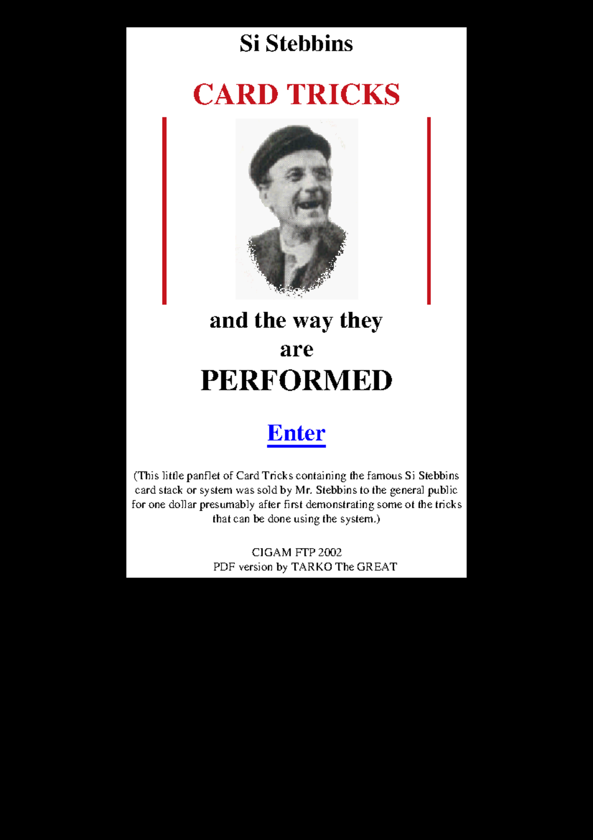 Si Stebbins - Card Tricks - Si Stebbins CARD TRICKS and the way they ...