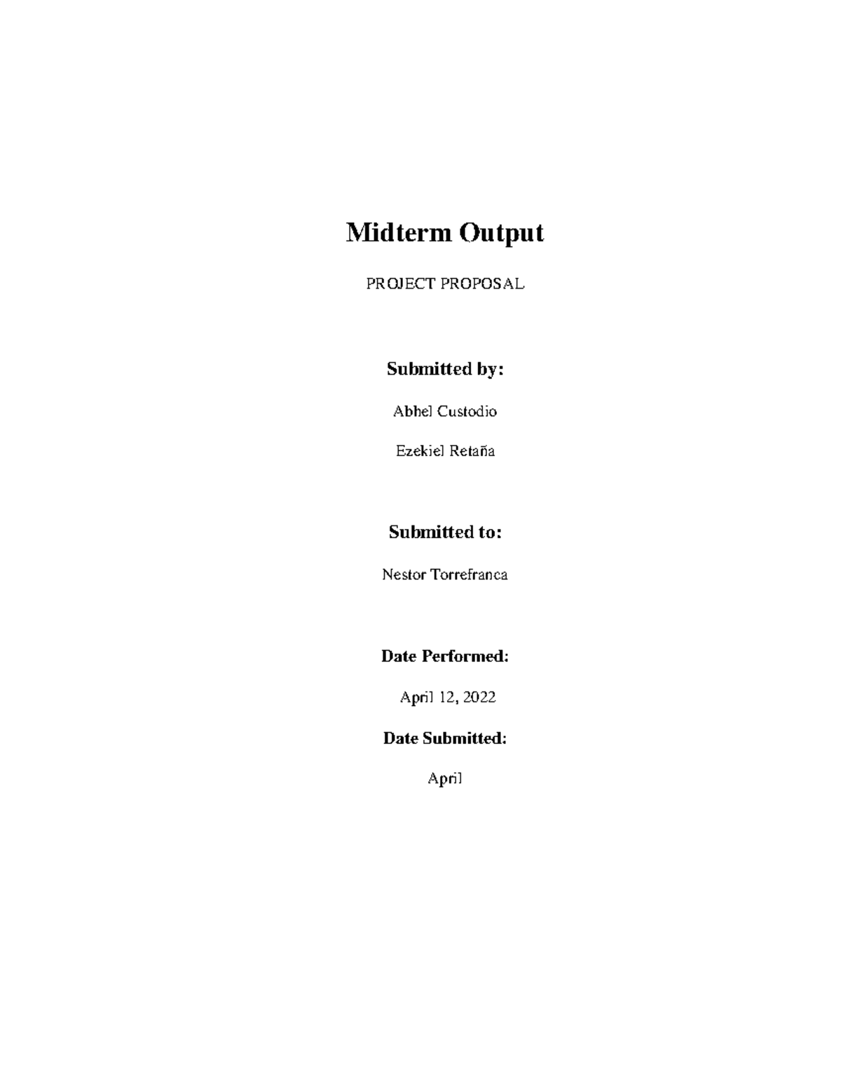 Midterm Output Theology Subject - Midterm Output PROJECT PROPOSAL ...