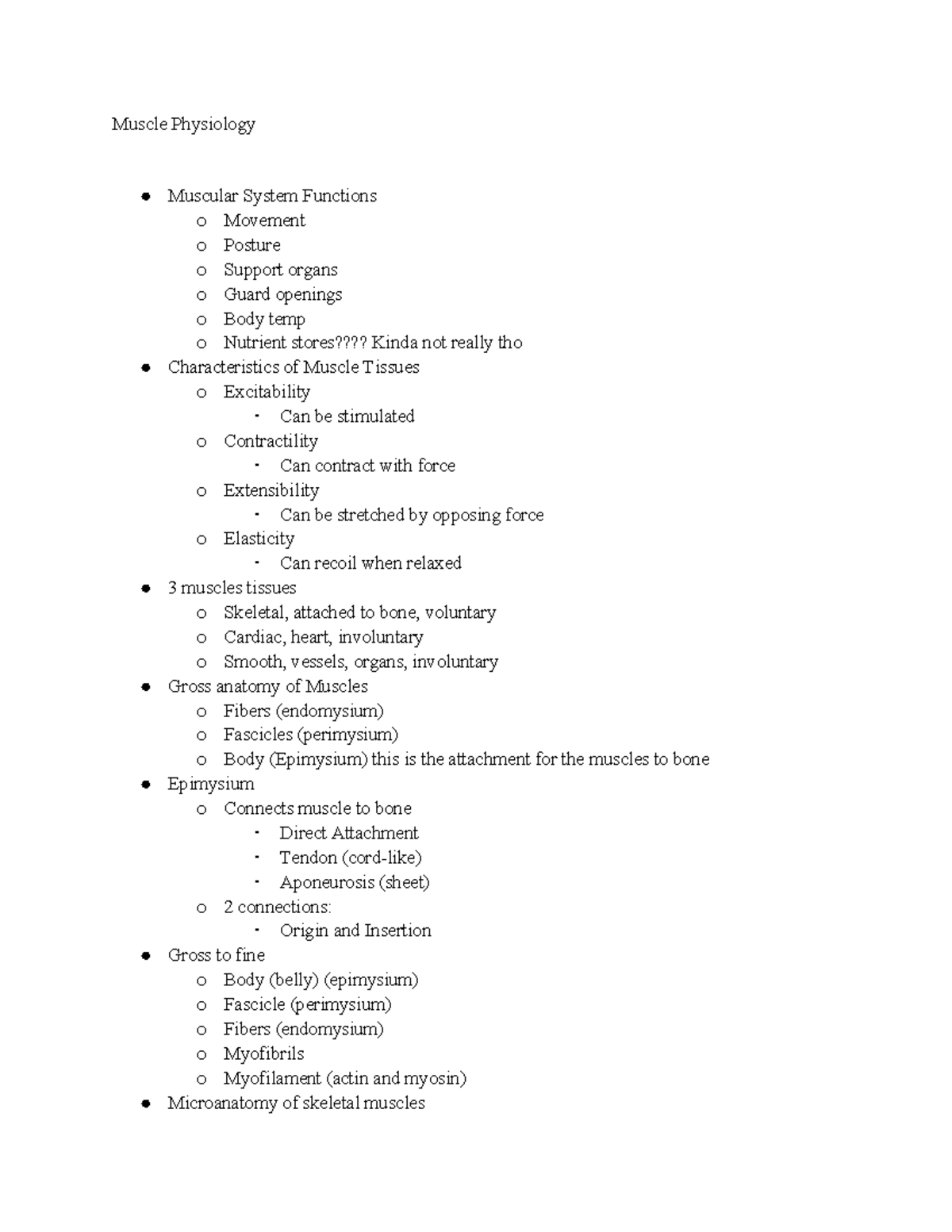 June 11th A and P Muscles - Muscle Physiology Muscular System Functions ...