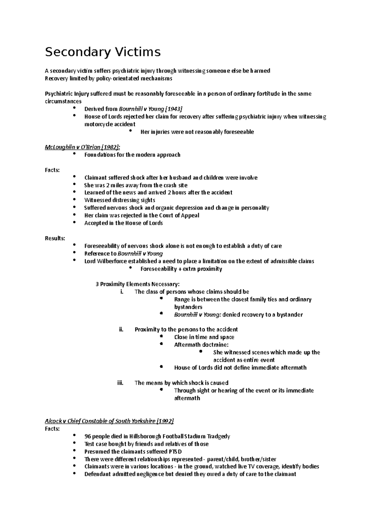 Lecture 3.4 Secondary Victims - Secondary Victims A secondary victim ...