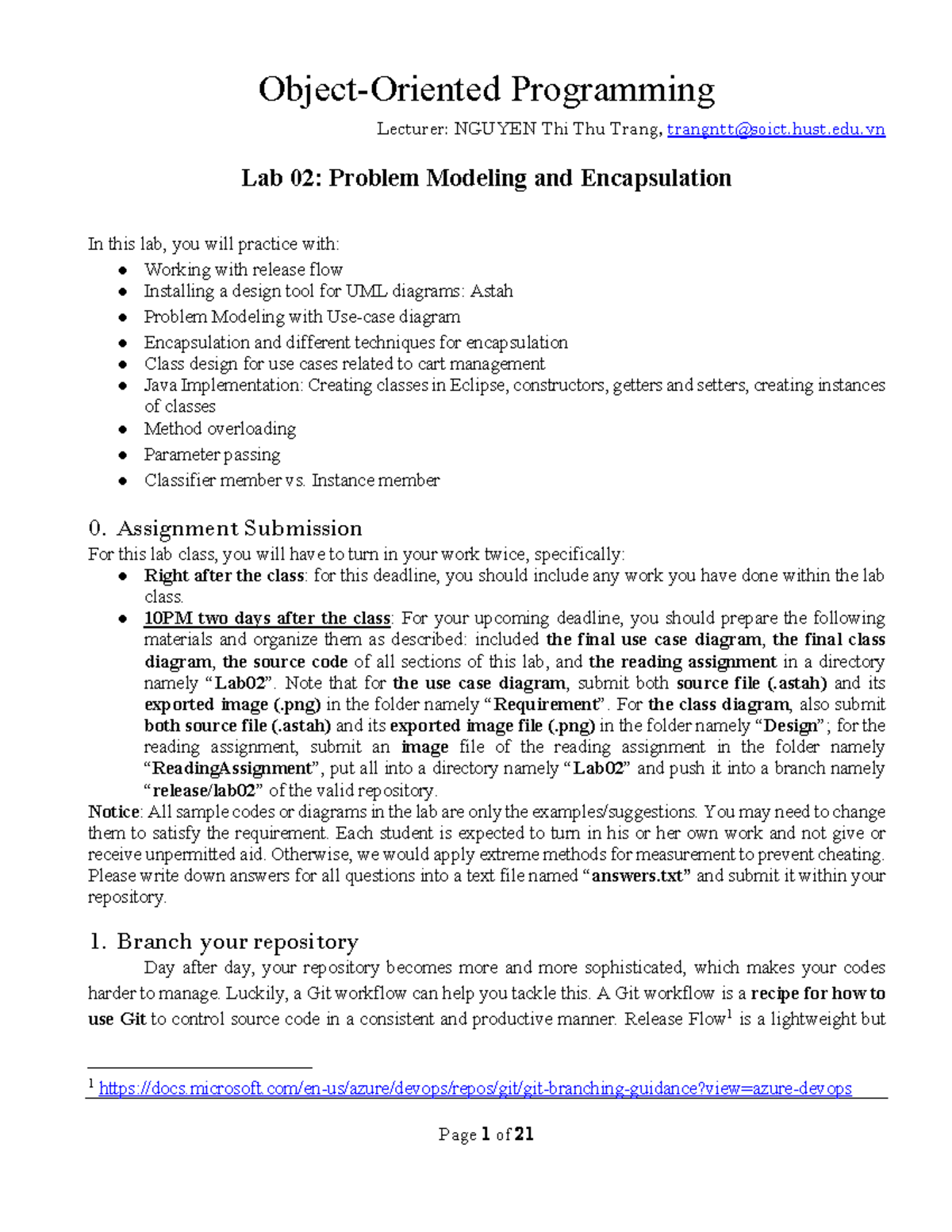 OOP-Lab02-Problem Modeling&Encapsulation - Object-Oriented Programming Lecturer: NGUYEN Thi Thu ...