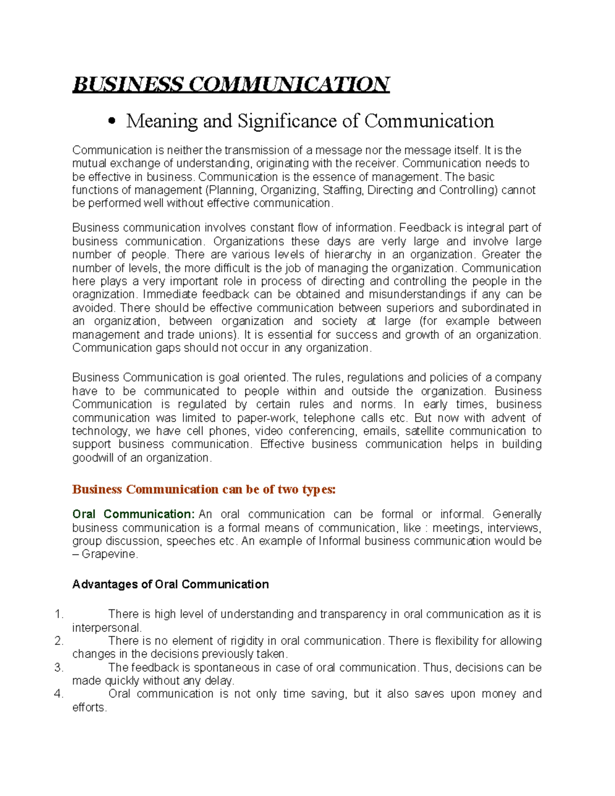 Business Communication - BUSINESS COMMUNICATION Meaning and ...