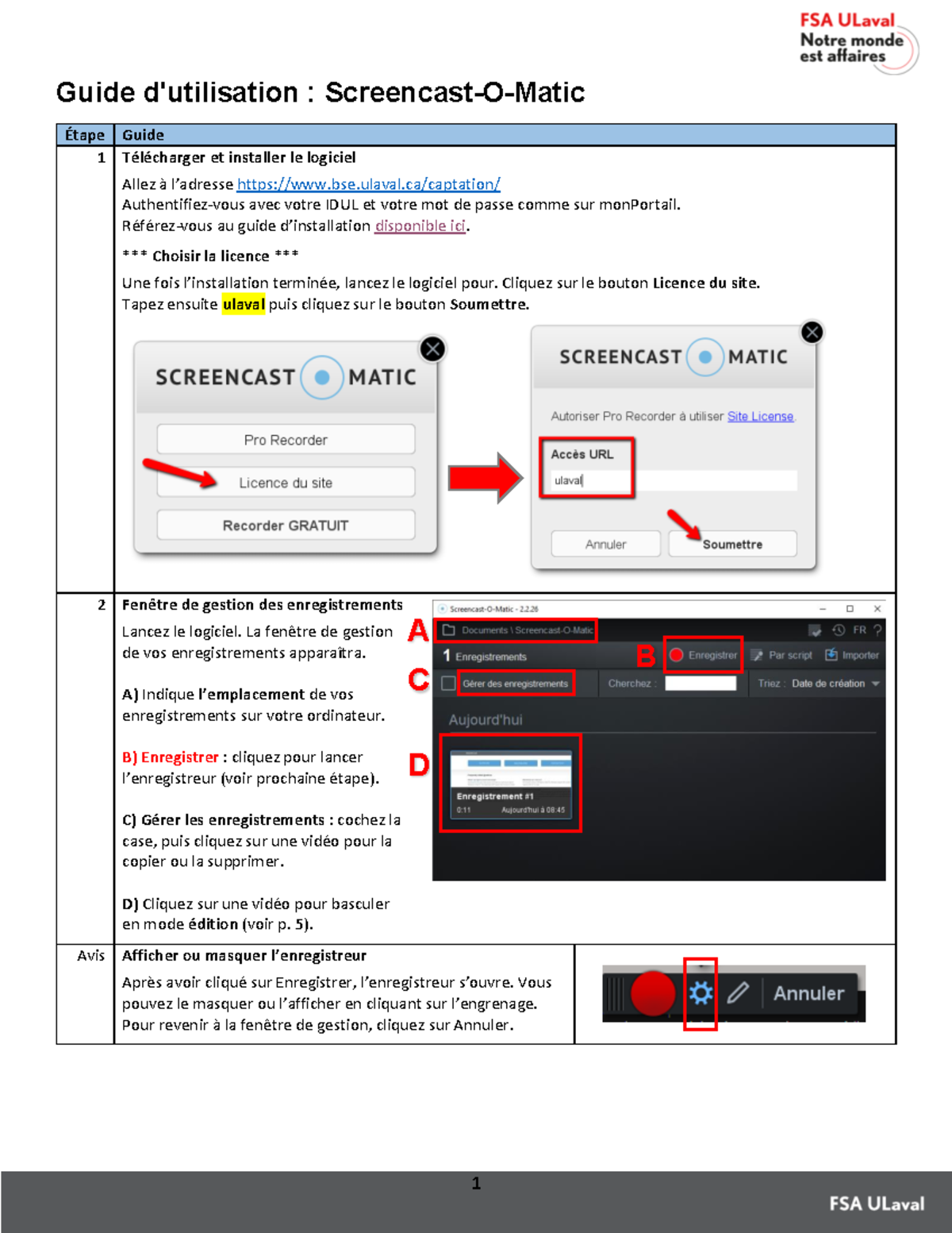 GSF6008 Guides Screencast O Matic Et Hand Brake - Guide d'utilisation ...