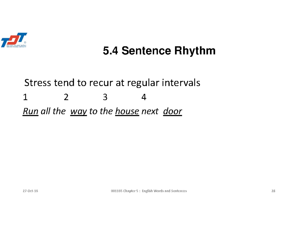 Chap 5 Intonation - chapter 5 - 5 Sentence Rhythm ####### 27‐Oct‐16 ...