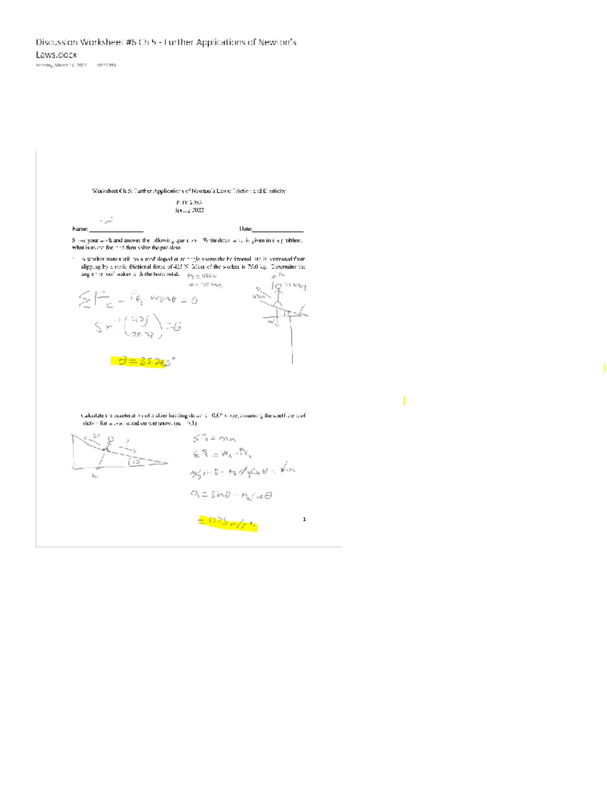 Disc 6 - discussion lab - PHY 2053C - Studocu
