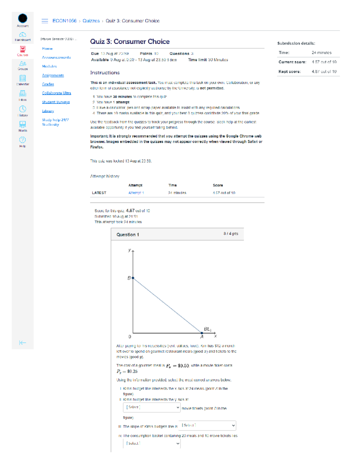 Price Theory Quiz 3 Weekly-MCQ answers - ECONS 1056 - Studocu