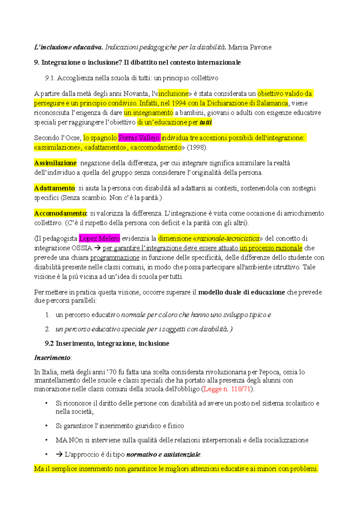 L'INCLUSIONE EDUCATIVA Indicazioni pedagogiche per la disabilità ...