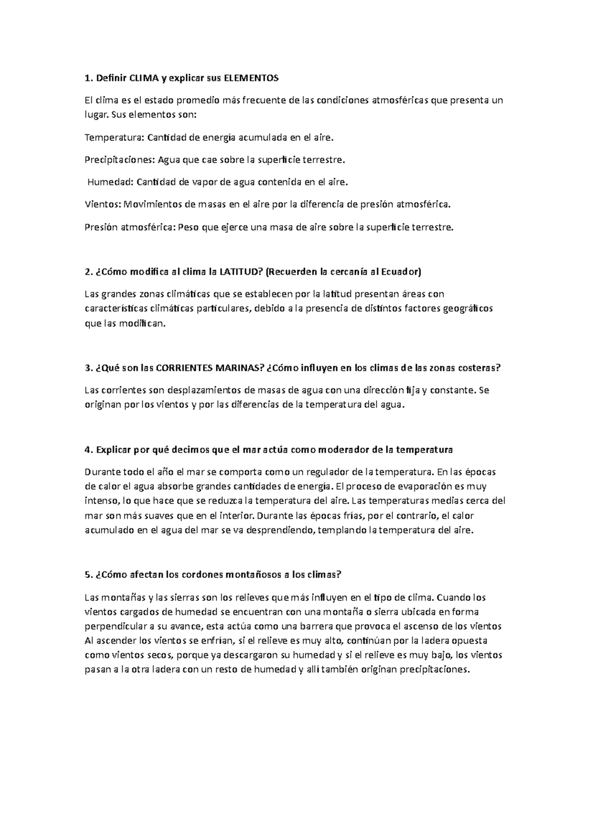 Clima - Trabajo pedido por Walp FASTA - Definir CLIMA y explicar sus ...