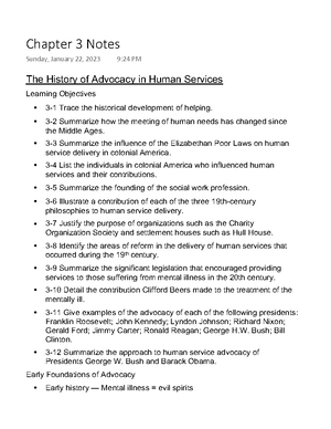 Intro Chapter 4 Notes - Human Services and Ethical Practice Learning ...