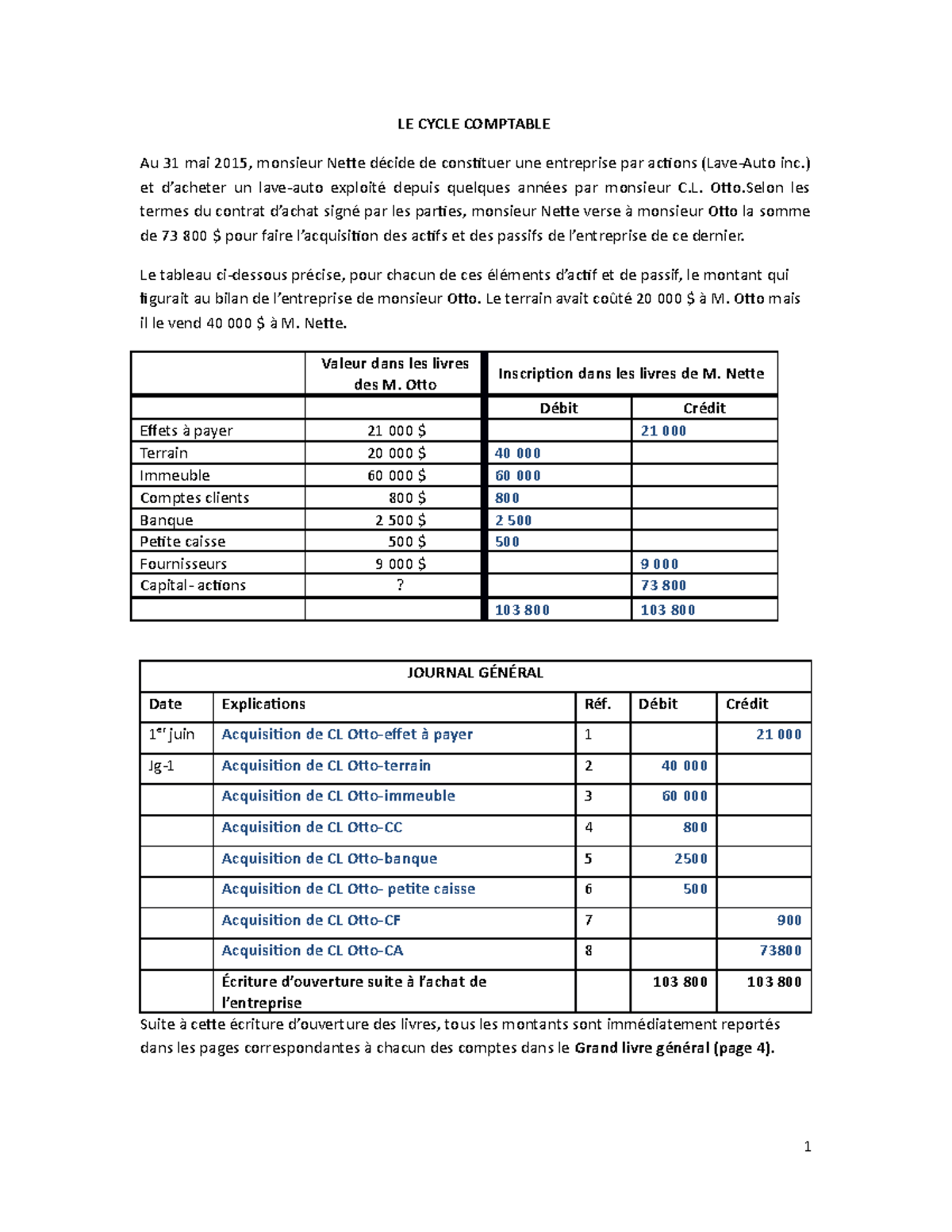 LE Cycle Comptable étu - LE CYCLE COMPTABLE Au 31 mai 2015, monsieur ...