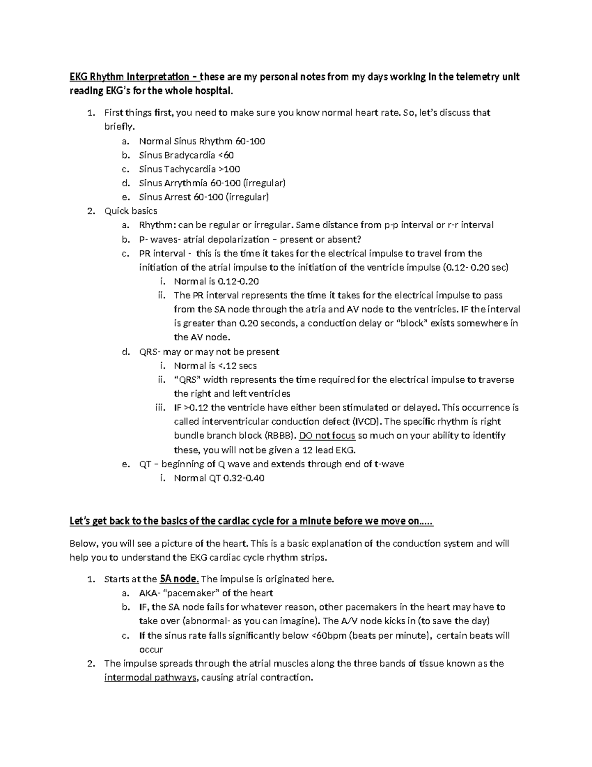Nclex EKG - EKG Rhythm Interpretation – these are my personal notes ...