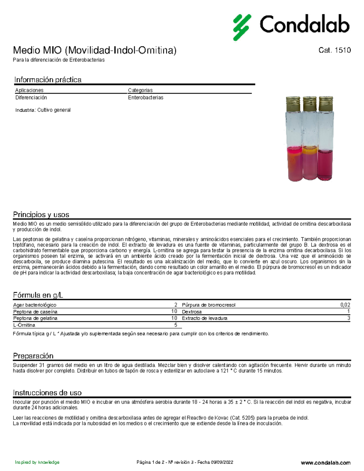 1510 es 3 - agar mio ficha tecnica - Medio MIO (Movilidad-Indol ...