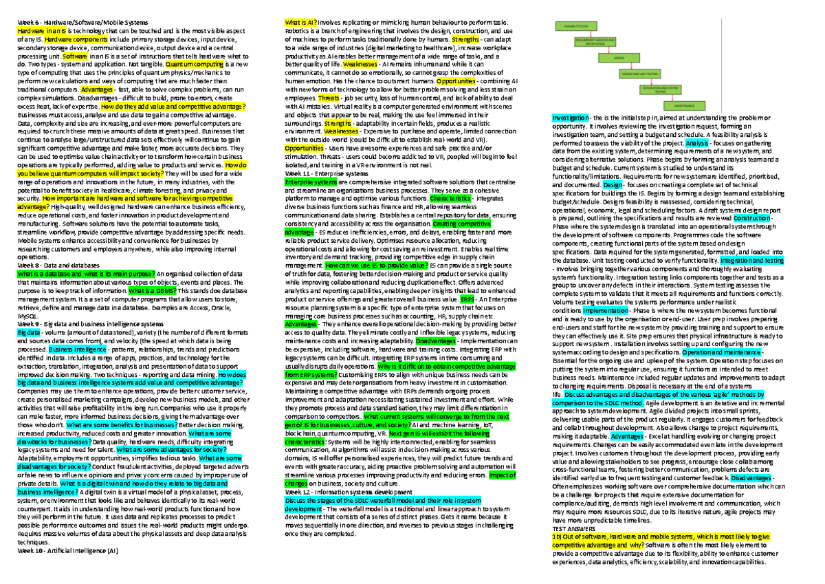 INFO123 Cheat Sheet (EOY) - Week 6 - Hardware/So/ware/Mobile Systems ...