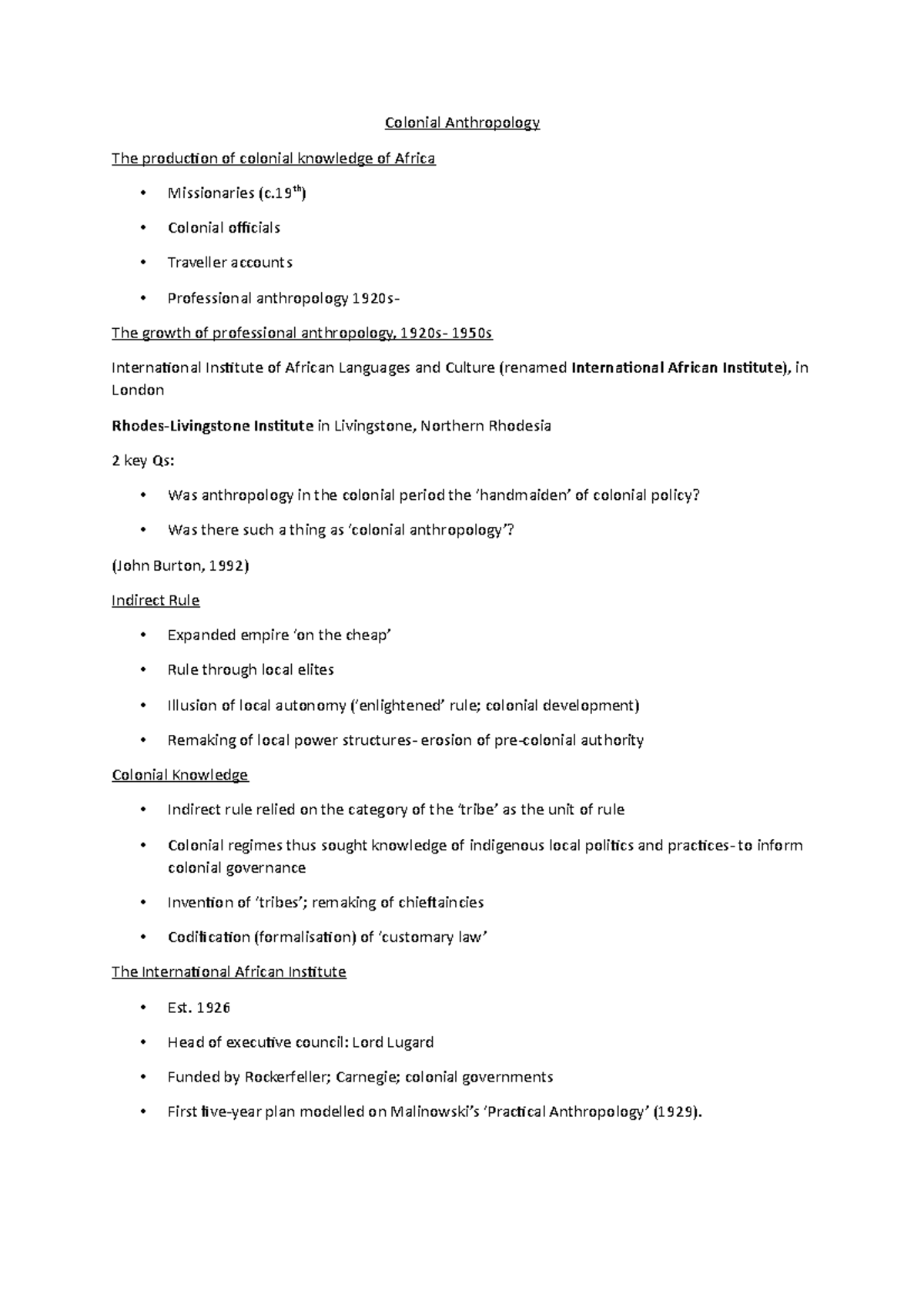 Colonial Anthropology - Race: Difference and Power in the Modern World ...