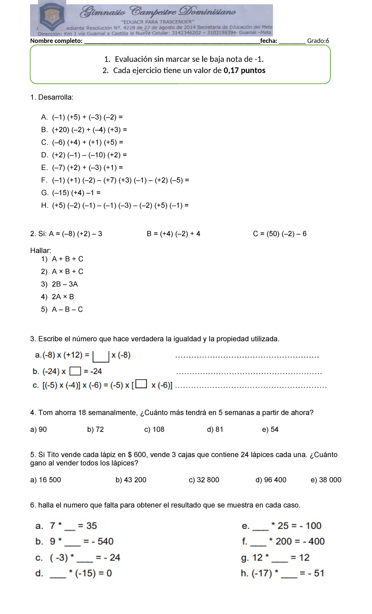 6° mul. de R - hola - Nombre completo