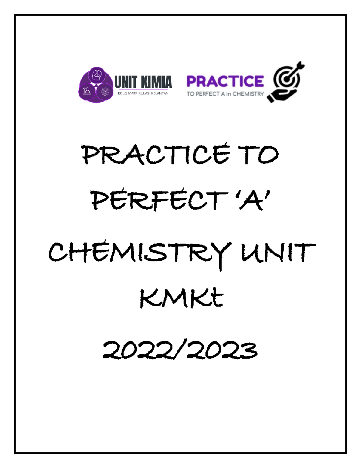 PRE PSPM SET 1 22 23 KMKt - Soalan - PRACTICE TO PERFECT ‘A’ CHEMISTRY ...