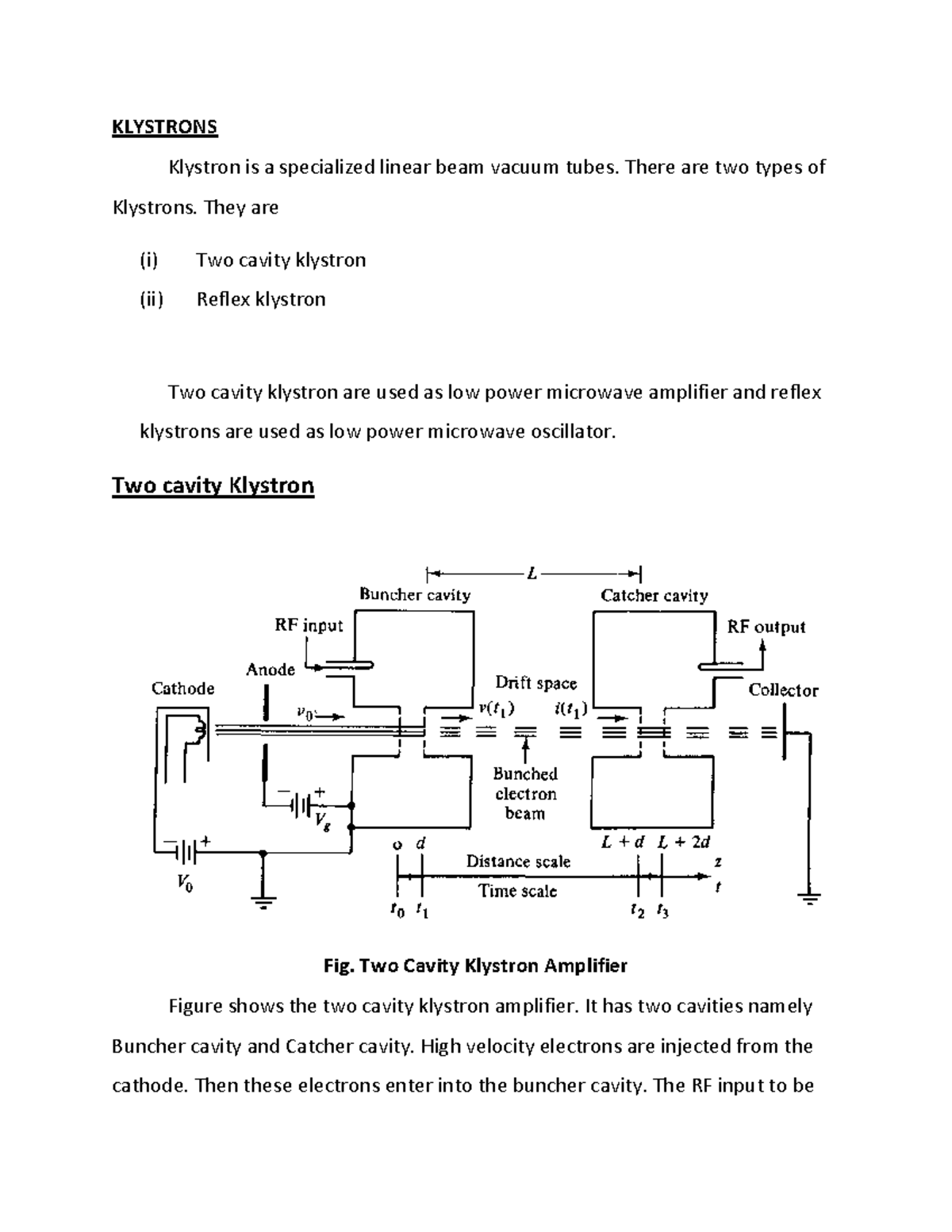 Klystrons - Prof. Ragavendra - KLYSTRONS Klystron is a specialized ...