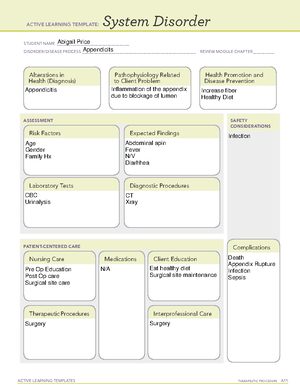 Ulcerative Colitis - ACTIVE LEARNING TEMPLATES THERAPEUTIC PROCEDURE A ...