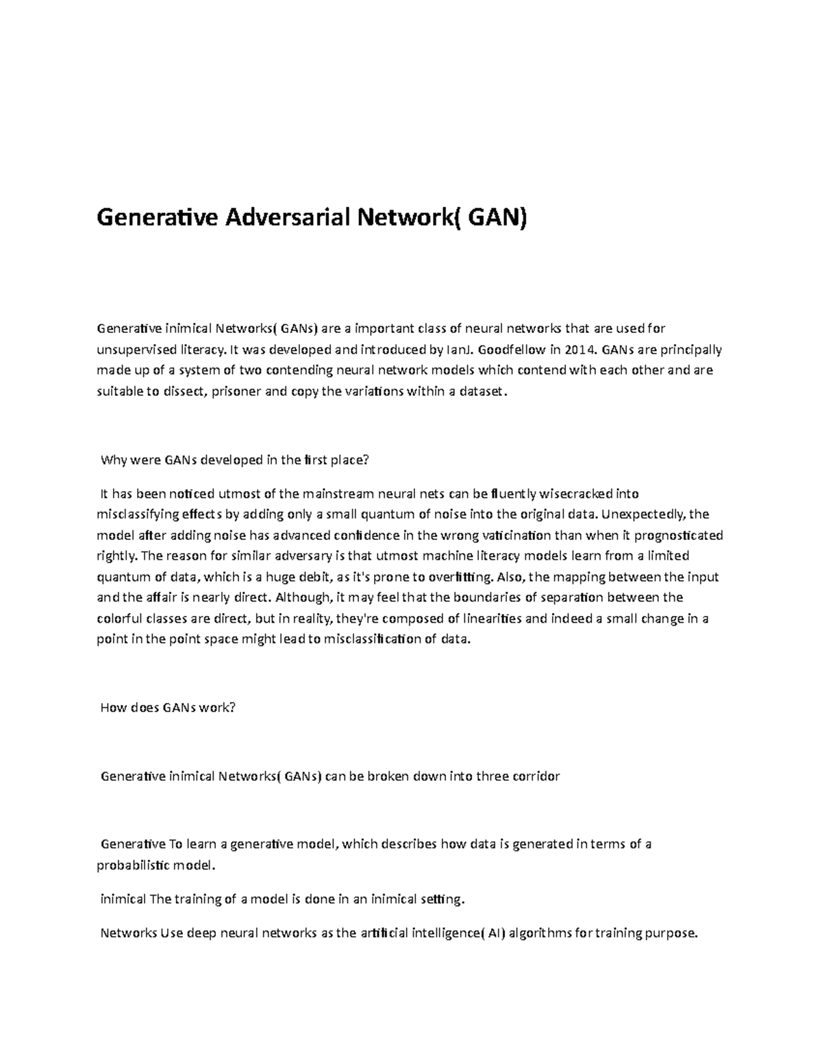 Generative Adversarial Network( GAN) - Generative Adversarial Network ...