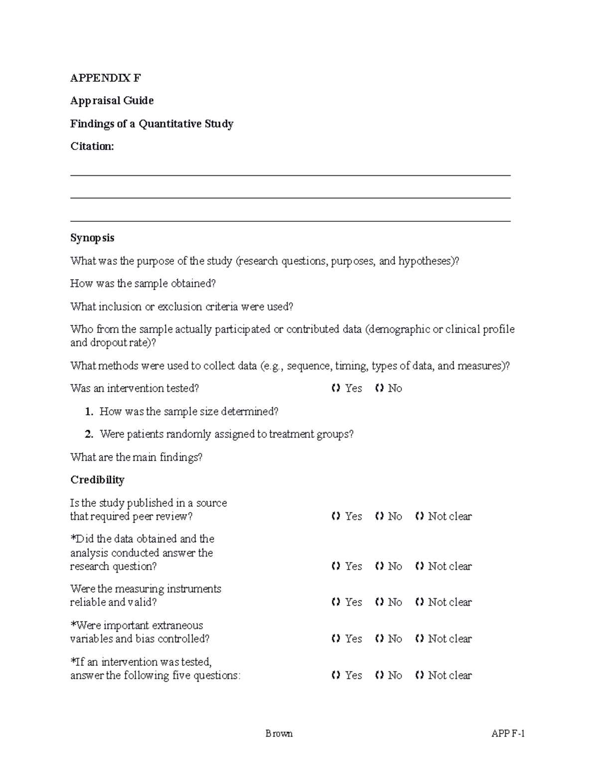 Quantitative+Review - Quantitative Review Template - APPENDIX F ...