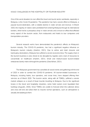 Tourism Economics - note - FACULTY OF HOTEL AND TOURISM MANAGEMENT ...