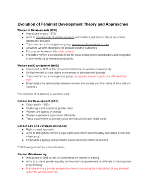 Gender and Development Midterm Guide - Intro Topics Women in ...