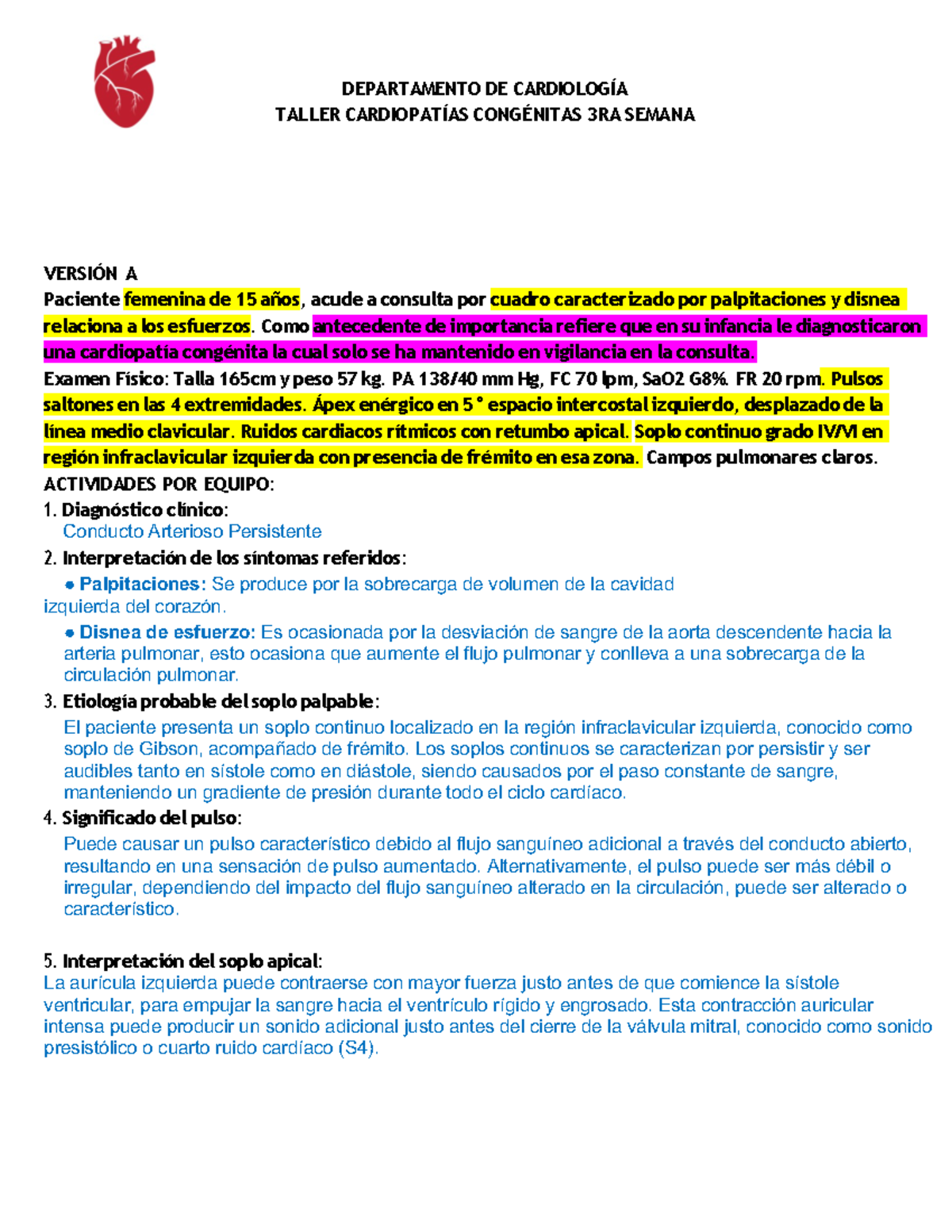 Taller+ Cardiopat%C3%8DAS+CONG%C3%89 Nitas+3RA+ Semana - DEPARTAMENTO ...