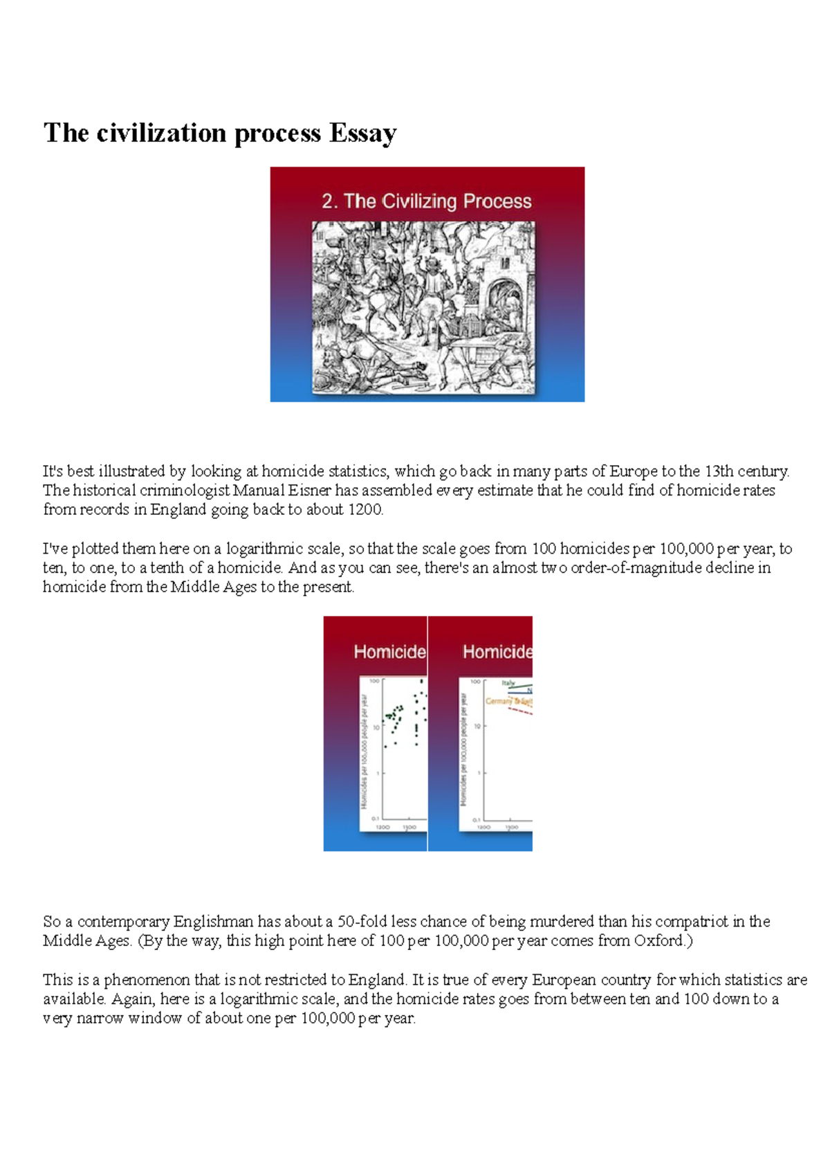 The civilization process essay - The civilization process Essay It's ...