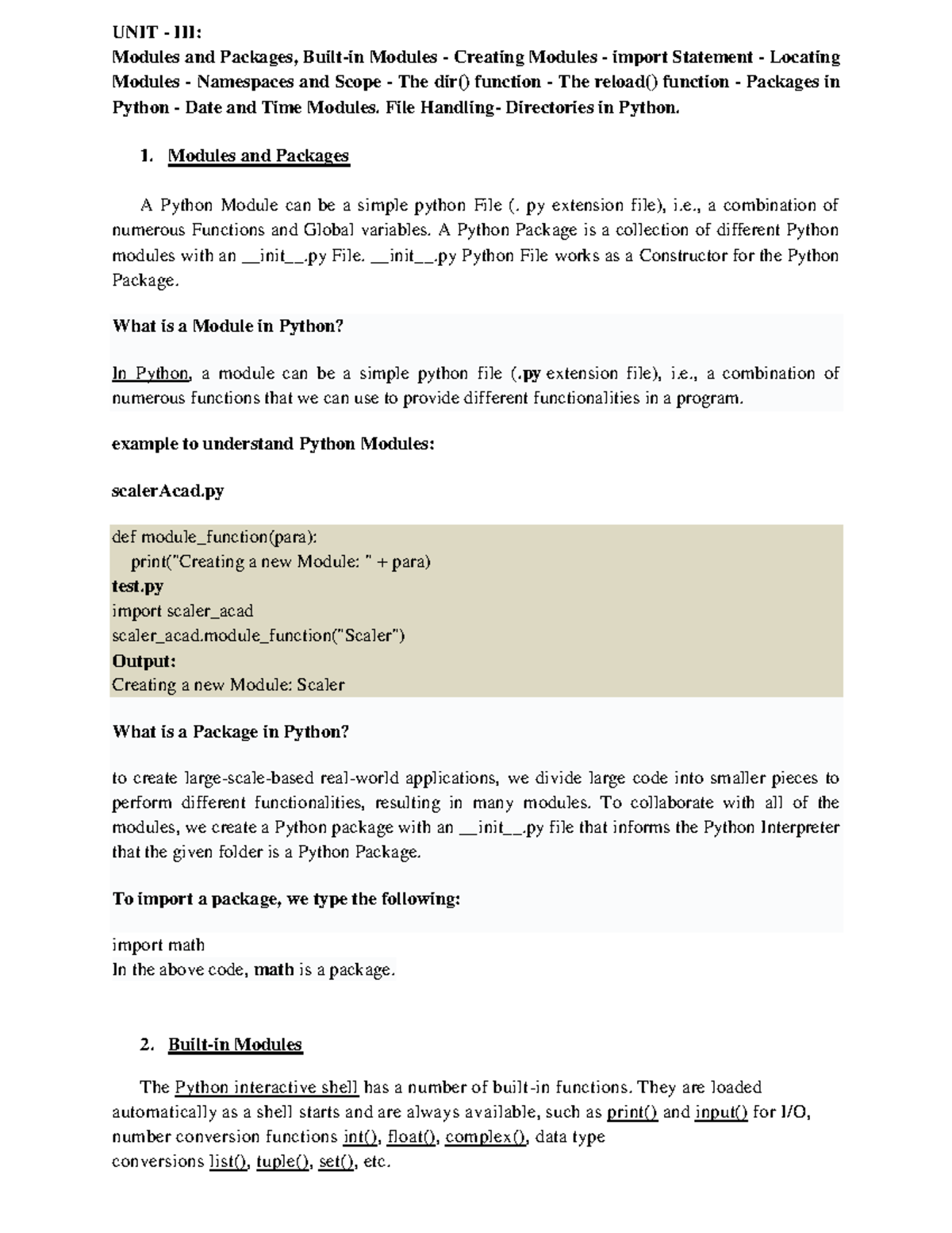 Python UNIT III full - R.s Agarwal - ####### UNIT - III ...