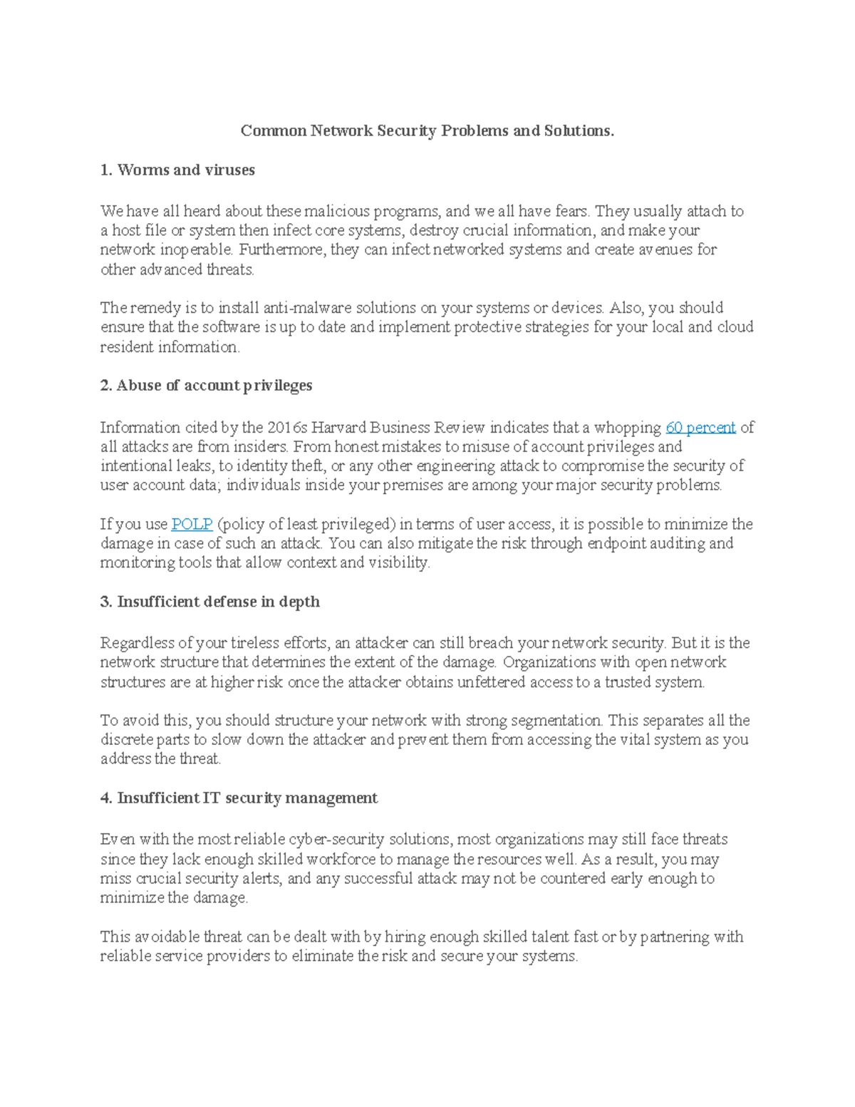 Notes unit5 - good - Common Network Security Problems and Solutions ...