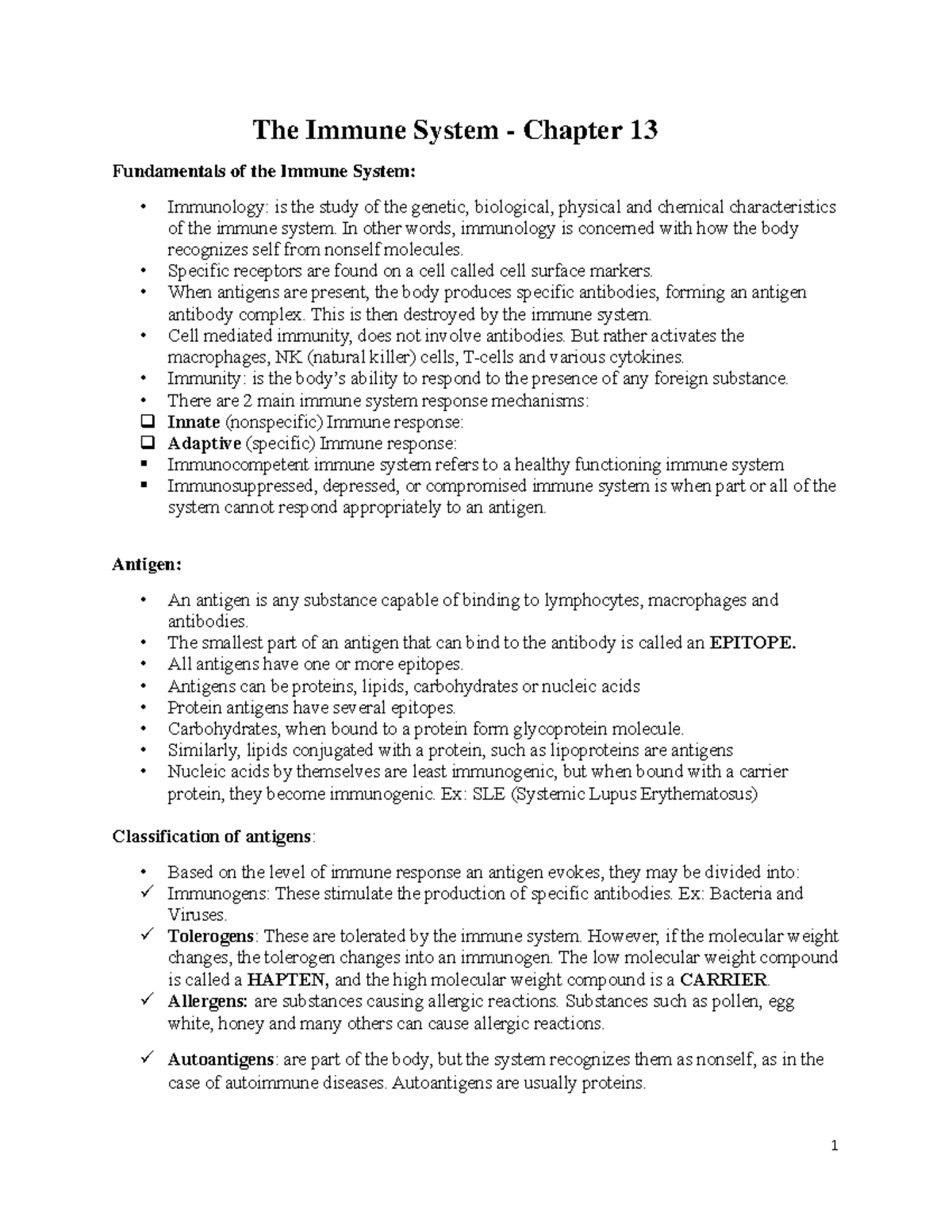 The Immune System Chapter 13 - Copy - The Immune System - Chapter 13 ...